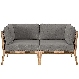 Modway Clearwater Love Seats, Loveseat, Gray Graphite