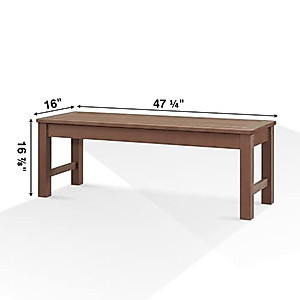 Psilvam Knight Bench, Two Person Outdoor Poly Lumber Patio Backless Bench, Weatherproof Garden Bench That Never Rot and Fade, Suit for Garden, Porch and Park (Brown)