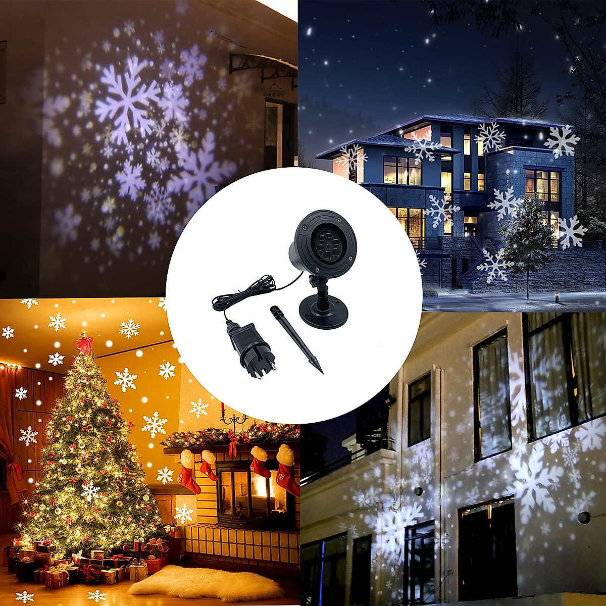 Christmas Snowflake Projection Lights, Coniengk LED Outdoor Projector Lamp, IP65 Waterproof Outdoor Landscape Lighting Snowfall Night Light for Xmas, Holiday, Party, Garden, Patio, Home Decor