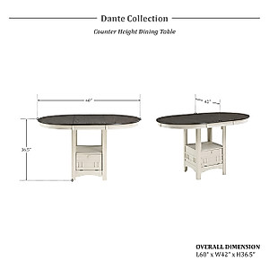 Lexicon Dante Counter Height Dining Table, Rosy Brown/Antique White