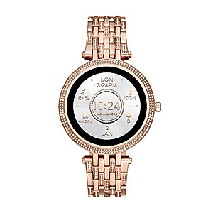 Michael Kors Women's Gen 5E 43mm Stainless Steel Touchscreen Smartwatch with Fitness Tracker, Heart Rate, Contactless Payments, and Smartphone Notifications, Rose Gold Glitz