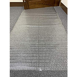 Ottomanson Multi Grip Ribbed Carpet Protector Runner Rug , 26" X 6', Clear