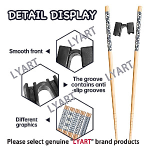 7 Pairs Reusable Training Chopsticks Helpers for Kids Adults Trainers Beginner and Each Age Learner, Non-Slip and Portable Practice Wooden Chopsticks Hinges Connector Set (1.Japanese stamp)