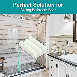 VYH M6219 Sliding Shower Door Bottom Guide for Sliding Shower Door (Top Hung) Shower Door Guide, 1/2 in Channels for Glass Shower Door Plastic Guide（2 Pack