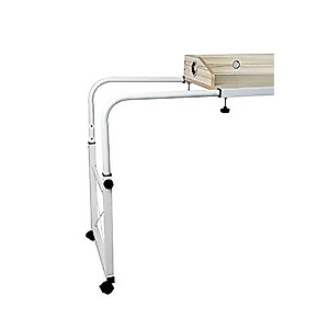 Mind Reader Rolling Adjustable Desk Laptop Workstation, Over Bed or Couch Table, White
