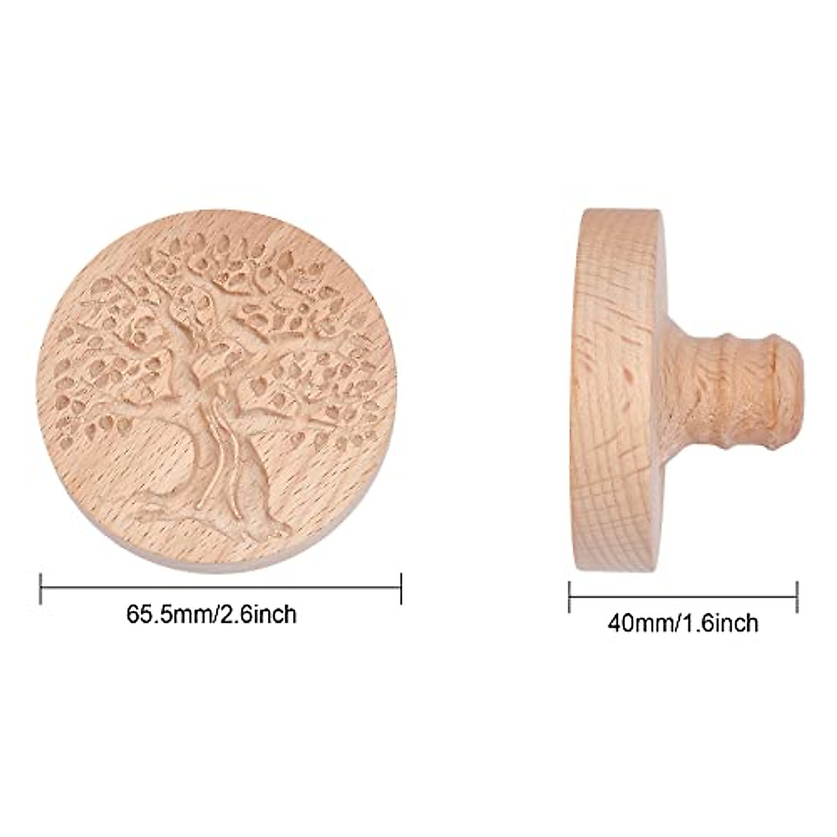 CHGCRAFT Tree of Life Pattern Wooden Clay Stamp for DIY Creation Clay Tool Clay Pottery Tool