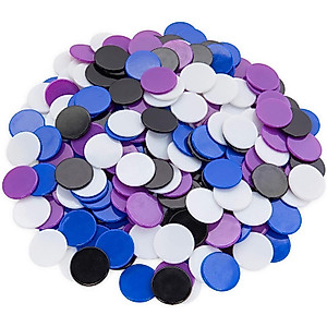 Plastic Counting Chips for Math, Bingo, Poker (4 Colors, 1 In, 240 Pieces)