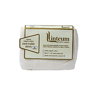 Linteum Textile Premium Jersey Knit Baby Crib Fitted Sheet, 100% Cotton (1, Beige)