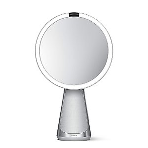 simplehuman Sensor Mirror Hi-Fi with Alexa, Superb Custom-Designed Audio, Extreme Color Accuracy, Touch Brightness Control, 5X Magnification