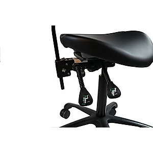 Master Massage Berkeley Ergonomic Split Seat Style Backrest Saddle Stool with Two Tilting Option in Black with Black Aluminum Base,Split Style Backrest