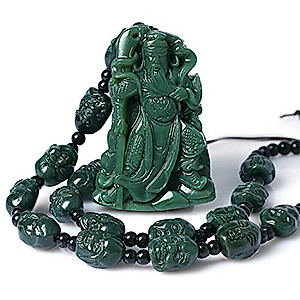 Women's Necklaces Men's Necklaces Guangong guan gong GuanYUu Guan Yu Pendant Necklaces Pure natural hand carved qing jade dragon necklace pendant