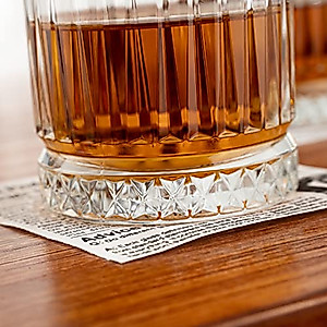 Restaurantware Elysia 12 Ounce Whiskey Glasses 12 Cut Rocks Glasses - Lead-Free Weighted Base Clear Glass Tumblers Dishwasher-Safe For Scotch Bourbon And Cocktails