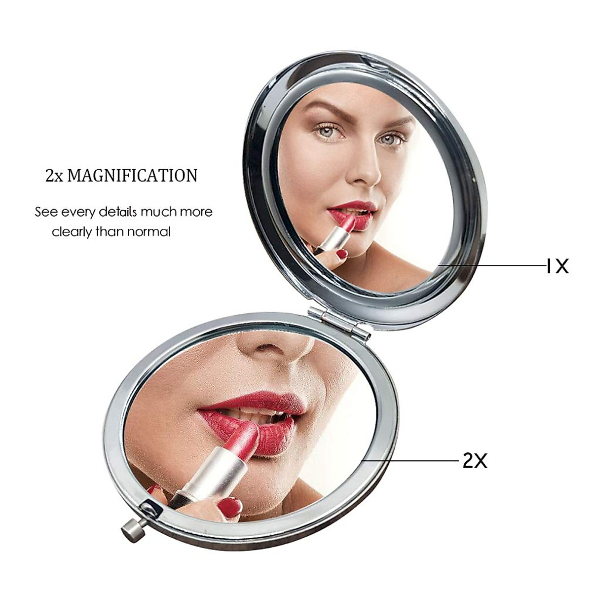 Granddaughter Gifts from Grandma and Grandpa Grammy to My Granddaughter Makeup Compact Travel Mirror for Birthday Graduation Christmas (Silver to My Granddaughter)