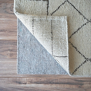 RUGPADUSA - Basics - 3'x5' - 1/8" Thick - Felt + Rubber - Non-Slip Rug Pad - Cushioning Felt for Modest Comfort - Safe for All Floors and Finishes