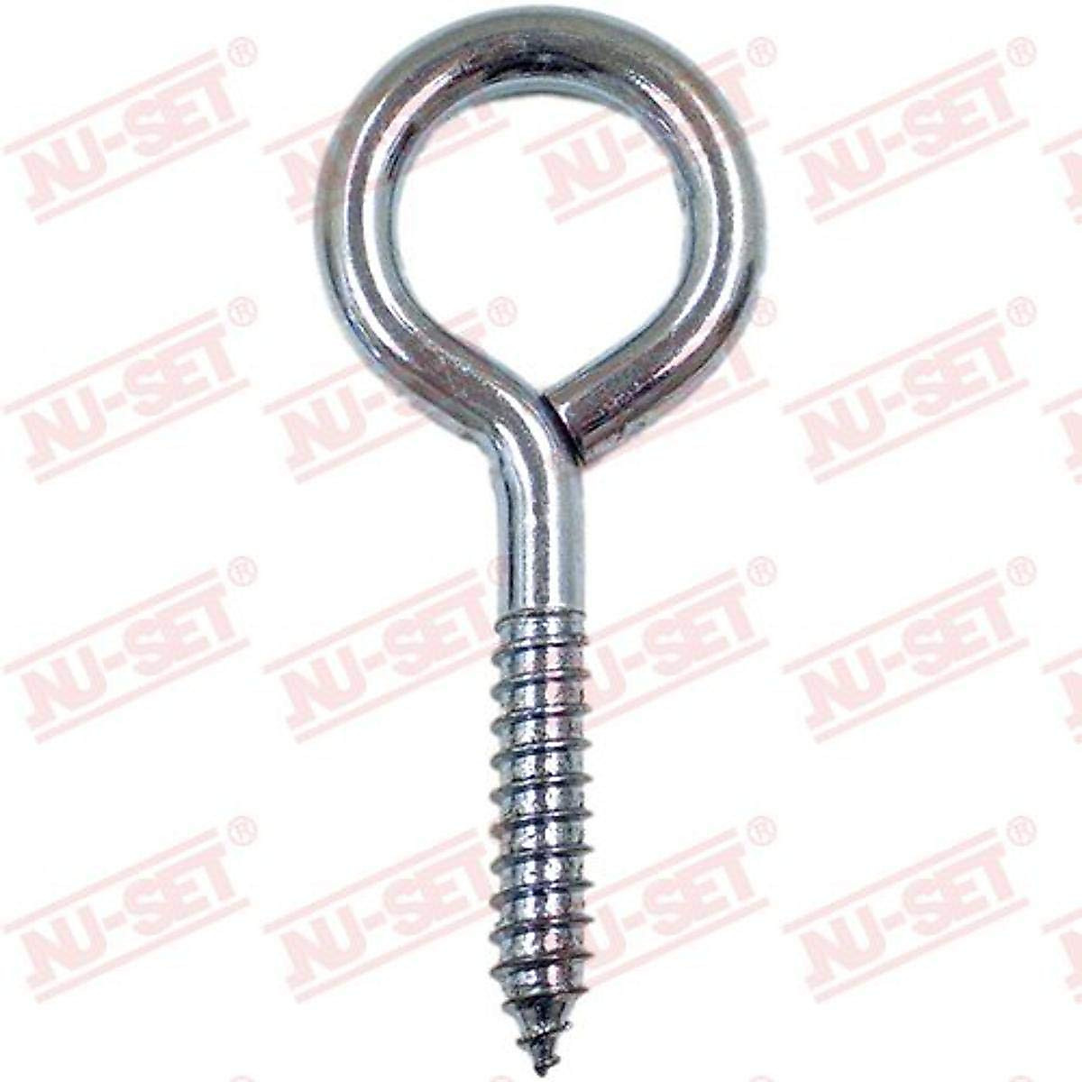 NU-SET Lock | 3/8" x 4 1/4" Wire Eye Lag | Zinc Plated Eye Lag Bolt with Screw Thread | Home Improvement & Door Hardware