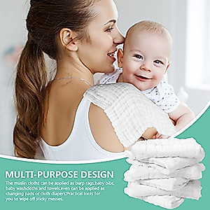 Baby Muslin Soft White Small Washcloths for Newborn Essentials Must Haves Muslin Wash Absorbent Burp Cloths Registry for Your Baby Boy Face Towel And Bath Washcloth Koo-dib 30 Pack Set + Wash Mesh Bag