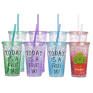 Dakoufish 11 Inch Reusable Tritan Plastic Straws, Replacement Glitter Sparkle Drinking Straws for 24 oz-40 oz Mason Jars/Tumblers,Dishwasher safe,Set of 12 with Cleaning Brush(6color,11inch)