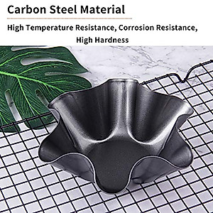 kafear 4 Packs Taco Salad Bowl Maker Molds – Nonstick Carbon Steel Tortilla Shell Pans Baking Molds Tostada Bake Taco Shells Black (4)