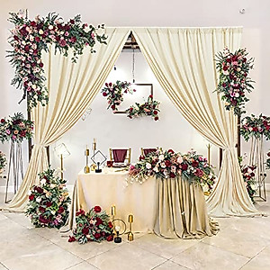 Champagne Backdrop Curtain for Parties Wedding Baby Shower Wrinkle Free Photo Curtains Backdrop Drapes Fabric Decoration for Bridal Shower 5ft x 7ft,2 Panels