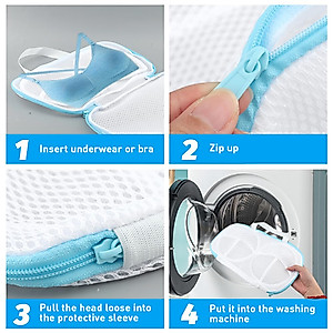 4pcs Large Bra Washing Bags,Bra Wash Bags,Underwear Brassiere Washing Bags, Bra Laundry Bag Exclusive Underwear Washing Bags with Zipper for Women Laundry Storage