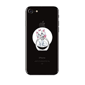 Cell Phone Ring Holder Finger Kickstand,360 Degree Rotation Stand Grip with Car Mount Compatible with All Smartphone - Aristocats Marie cat Pink White