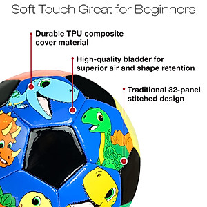 Xcello Sports S3 Soccer Ball TPU Asst. Dino Graphics with Pump (Pack of 2)