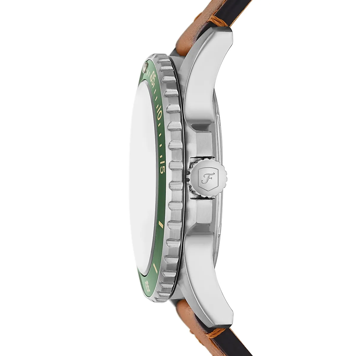 Fossil Men's Fossil Blue Quartz Stainless Steel and Leather Three-Hand Watch, Color: Silver, Sand (Model: FS5946)