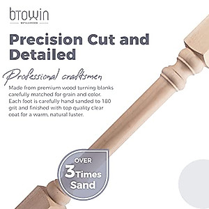 35 1/2-inch H 5-inch W 5-inch D Cabinet Columns, Btowin 2Pcs Unfinished Tapered Rubberwood Replacement Island Legs for Large Dining Table & Kitchen Table