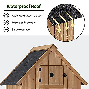 MCombo Outdoor Wood Storage Cabinet, Small Size Garden Cupboard with Door and Shelves, Outside Tools Shed for Patio (30.3"x21.2"x53.9") 0733 (Beige)