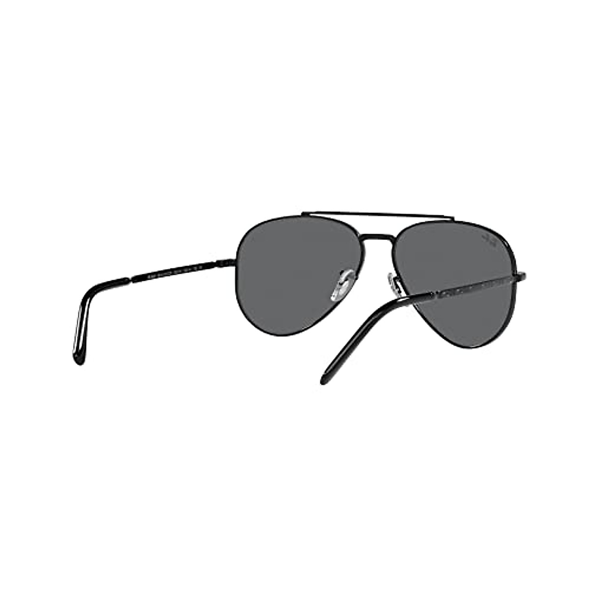Ray-Ban RB3625 New Aviator Sunglasses, Black/Dark Grey, 58 mm