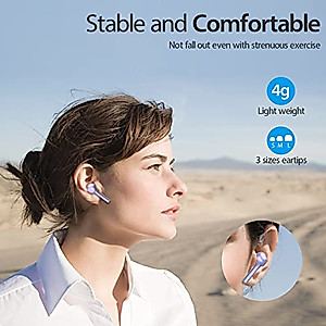 Wireless Earbuds Bluetooth 5.3 Ear Buds 4-Mics Clear Call ENC Noise Cancelling Earphones 30H Playtime Deep Bass Wireless Earbuds Waterproof Sport Earbud & In-Ear Headphones for iPhone Android (Purple)
