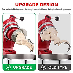 Spiral Dough Hook Accessories for Kitchenaid Stand Mixer, aikeec Fully Stainless Steel K45DH Dough Hook for Kitchen aid 4.5/5 Quart Tilt-Head Stand Mixer, Mess Free Mixer Accessory, Dishwasher Safe