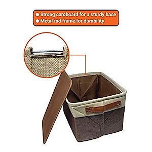 KadoPam Large Foldable Storage Baskets - Strong Organizing Cubes with Cardboard Insert - Fabric Bin Organizers for Home, Office, Work, Laundry Room - Lightweight & Collapsible - 15x11x9.5", Set of 3