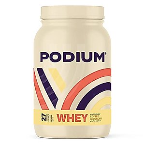 Podium Nutrition, Whey Protein Powder, Coffee Ice Cream, 27 Servings, 25g of Whey Protein Per Serving, Gluten Free, Soy Free