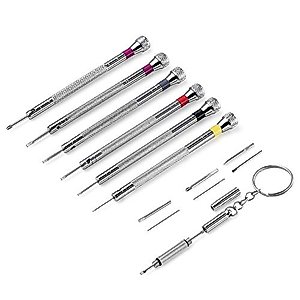 6PCS Micro Precision Screwdriver Set, VAKOGAL Premium Screwdriver Kit 0.8-1.6mm, 6 Extra Replace Blades for Watch Repair, Eyeglasses Repair, Jewelry Work, Electronics Repair