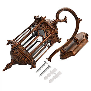 Cocoarm Wall Sconce Vintage Style Wall Mounted Metal Lantern Holder with Glass Lighting Fixture for Indoor Outdoor Home Garden Hallway Decor No Light Source Bronze