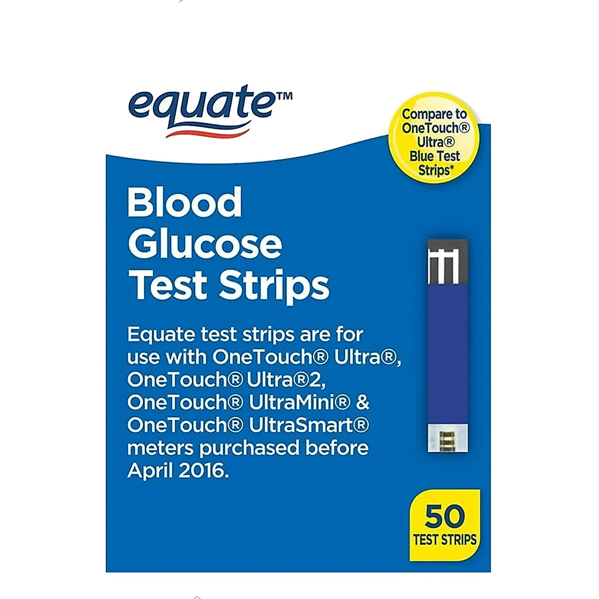 Blood Glucose Test Strips, 50 Count | Ideal for Glucose Monitor Kit, Diabetes Testing | Compatible with OneTouch Meters | Reliable Readings | Accurate & Easy to Use | High Accuracy Strips