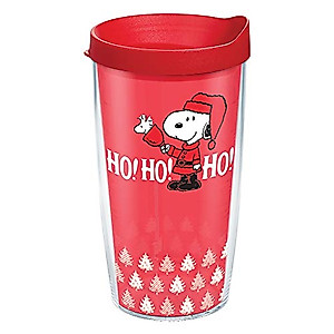 Tervis Peanuts Ho Ho Ho Christmas Holiday Made in USA Double Walled Insulated Tumbler Travel Cup Keeps Drinks Cold & Hot, 16oz, Classic