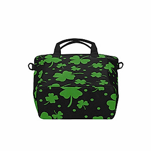 InterestPrint Ladies Tote Handbag, Lightweight Shoulder Bag Pocketbook St Patrick's Day Luck leaf