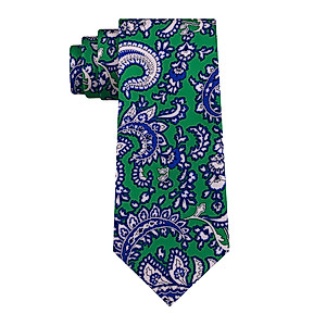 Tommy Hilfiger Mens Green Paisley Slim Neck Tie