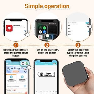 Odaro Q30 Label Maker Machine with Tape, Mini Sticker Inkless Thermal Label Printer, Bluetooth Portable Handheld Small Labeler for School, Home, Business, Office - Black, Q30-BK(1)
