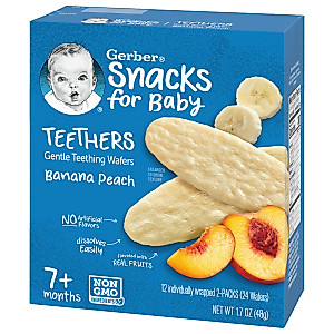Gerber Teethers, Banana Peach, 1.7 oz, 12 count Box