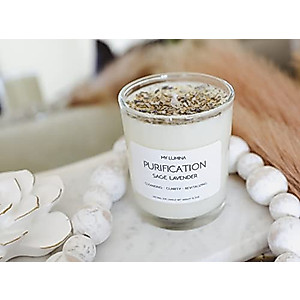 My Lumina Purification Sage Lavender Candle - Smudging Chakra Balancing Healing Candle Natural Soy Wax - White Sage Natural Scented Purifying Candle for Aromatherapy