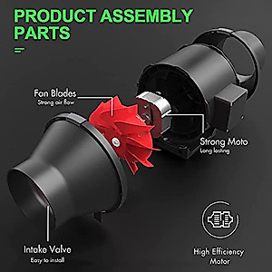 iPower 6 Inch 395 CFM Inline Duct Ventilation Fan with Variable Speed Controller HVAC Blower for Hydroponics/Grow Tent/Indoor Garden