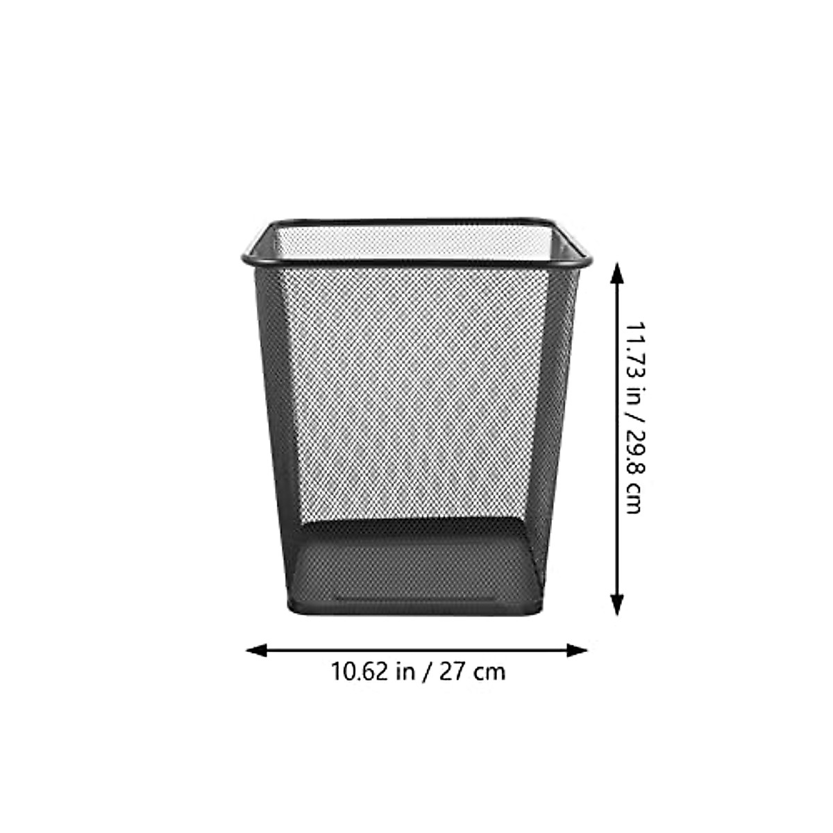 HANABASS Black Mesh Metal Trash Can Square Mesh Wire Wastebasket Vintage Garbage Bin Reusable Bedroom Rubbish Can for Kitchen Farmhouse Home Office