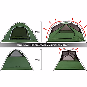 Clostnature Taurus 2 Person Backpacking Tent - Lightweight Two Person Tent for Backpacking, Easy Set Up Waterproof Camping Tent for Adults, Kids, Scouts, Large Size Outdoor, Hiking Gear