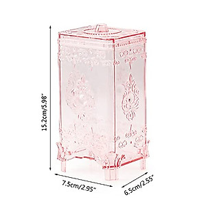 Bydezcon Cotton Pads Holder Dispenser Vintage Makeup Cosmetic Clear Storage Box Organizer