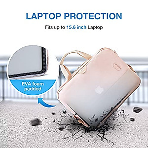 BAGSMART Laptop Bag for Women, 15.6 Inch Laptop Briefcase, RFID Blocking Laptop Case, Computer Bag Shoulder Messenger Bag