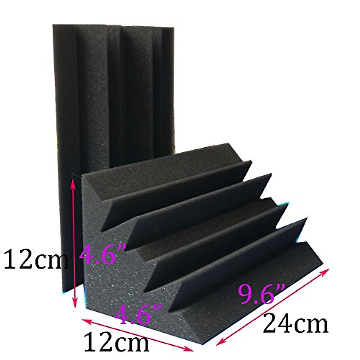 8 PCS 4.6"x4.6"x9.4" Sale Acoustic Foam Black Bass trap Soundproof foam