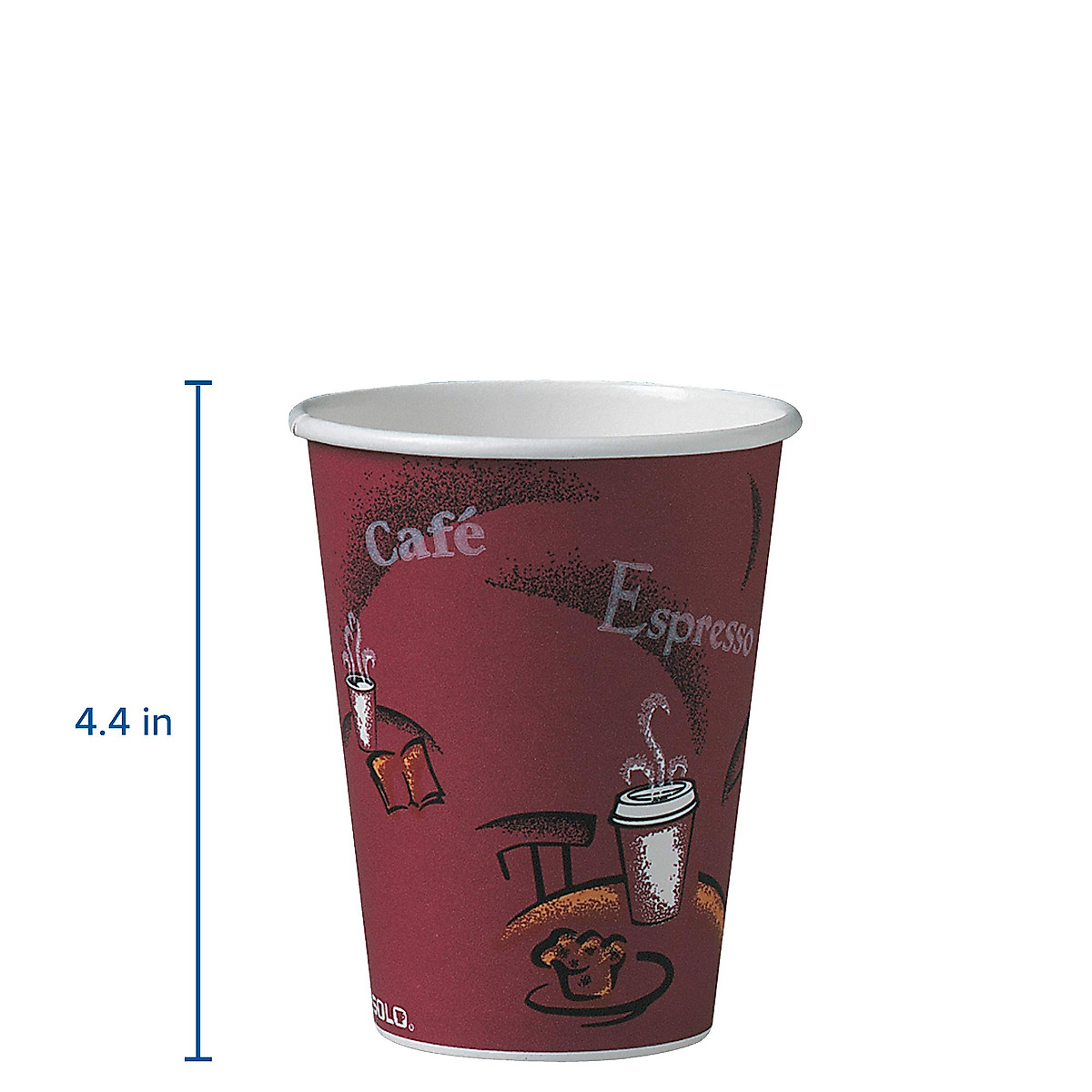 Solo 412SIN-0041 12 oz Bistro SSP Paper Hot Cup (Case of 1000)
